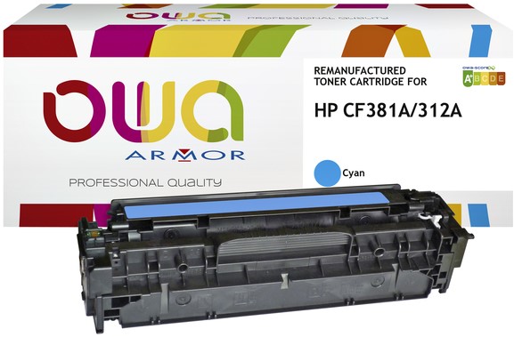 Tonercartridge OWA alternatief tbv HP CF381A blauw - Datas Kantoor Kompleet
