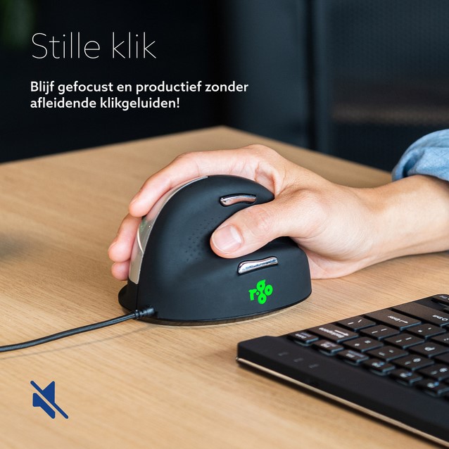 Muis R-Go Ergonomisch HE Break Draad Rechts L - Datas Kantoor Kompleet