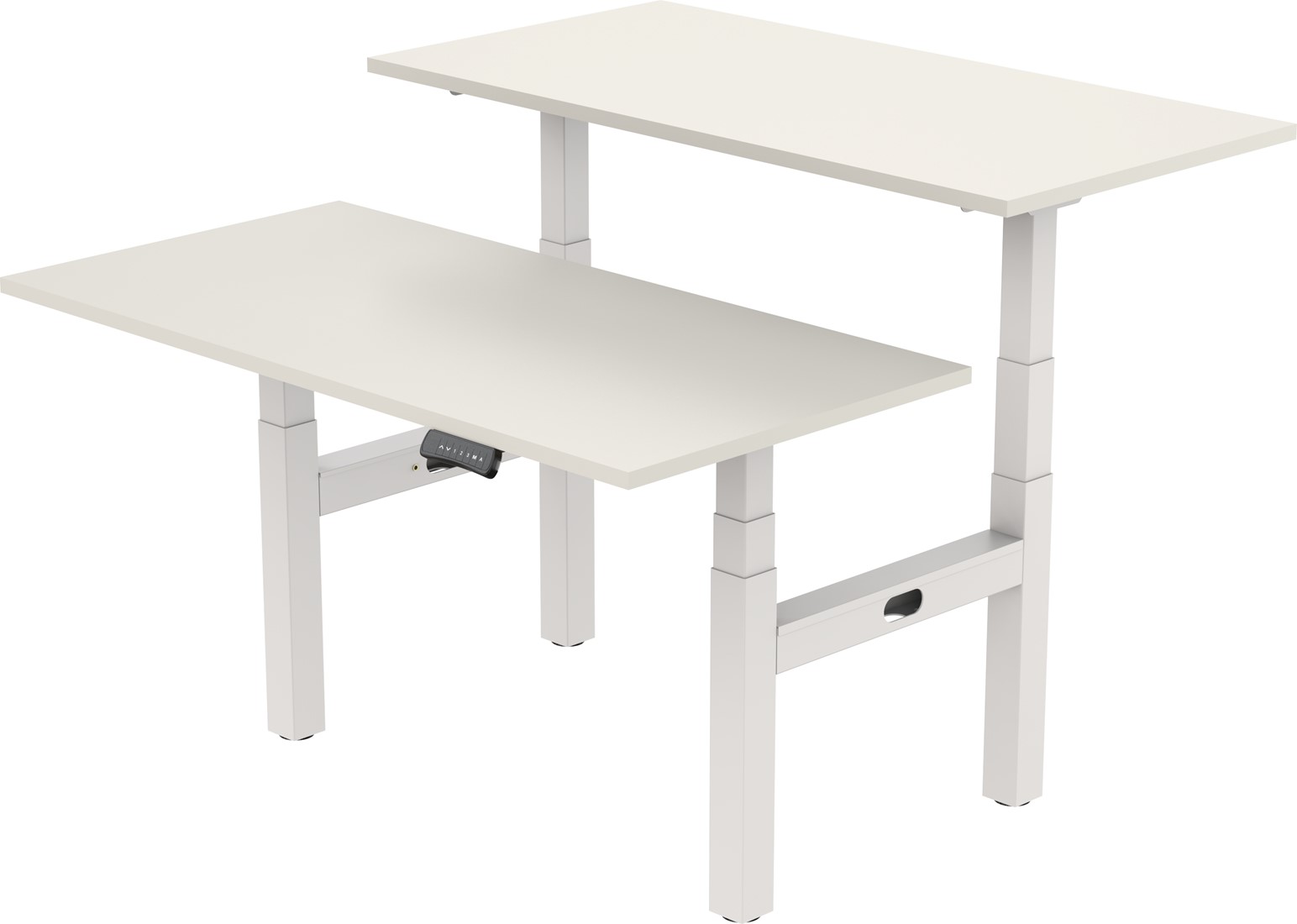 Euroseats duo elektrische zit-sta bench (werkplek) - 140 x 80 cm - Wit (T014) - Wit (RAL9016 ...
