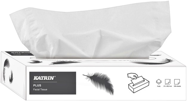Facial tissues Katrin Plus 2-laags 100 vel wit 11797 - Datas Kantoor Kompleet