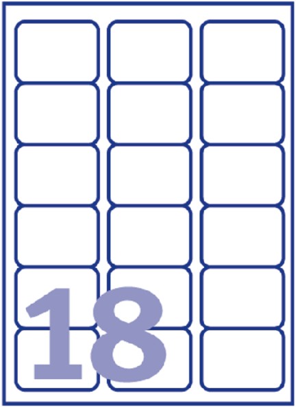 Etiket Avery J8161-40 63.5x46.6m wit 720stuks - Datas Kantoor Kompleet