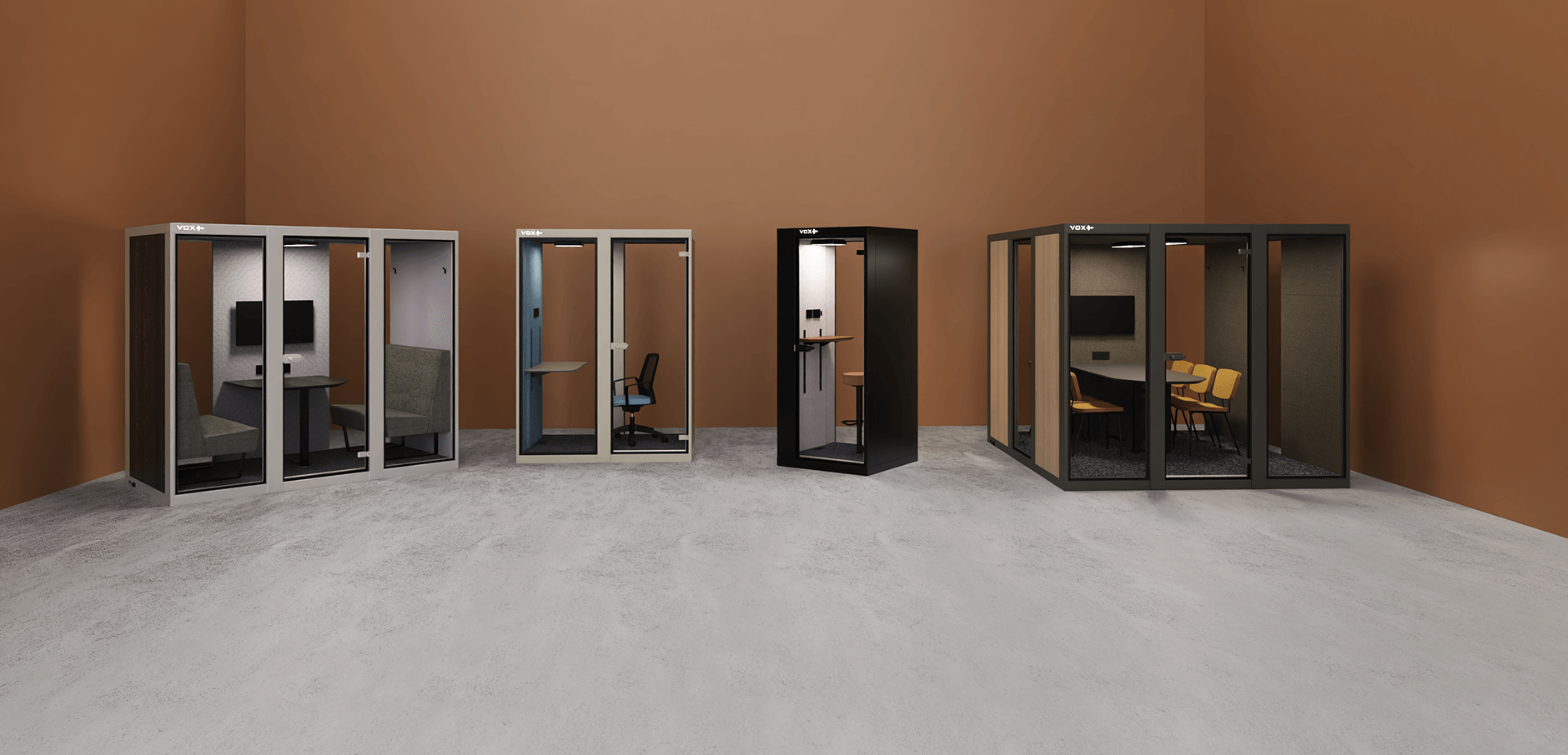 VOX POD Medium - Akoestische belcel - RAL 3012 - Datas Kantoor Kompleet