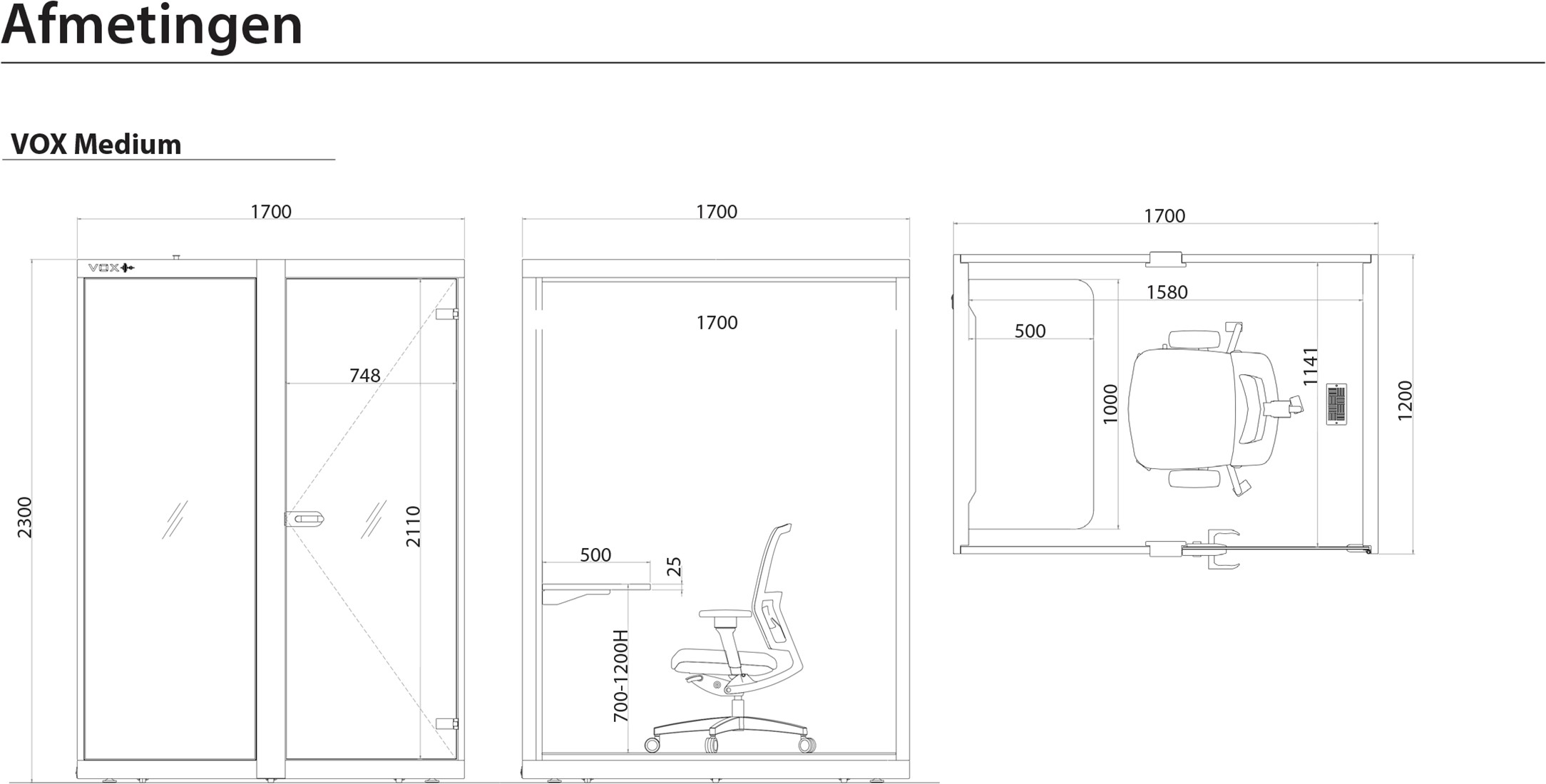 VOX POD Medium - Akoestische belcel - RAL 3012 - Datas Kantoor Kompleet